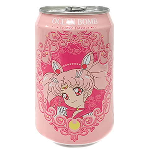 OCEAN BOMB Sailor Moon Sparkling Water Lychee Flavor 330ml - Japantastic