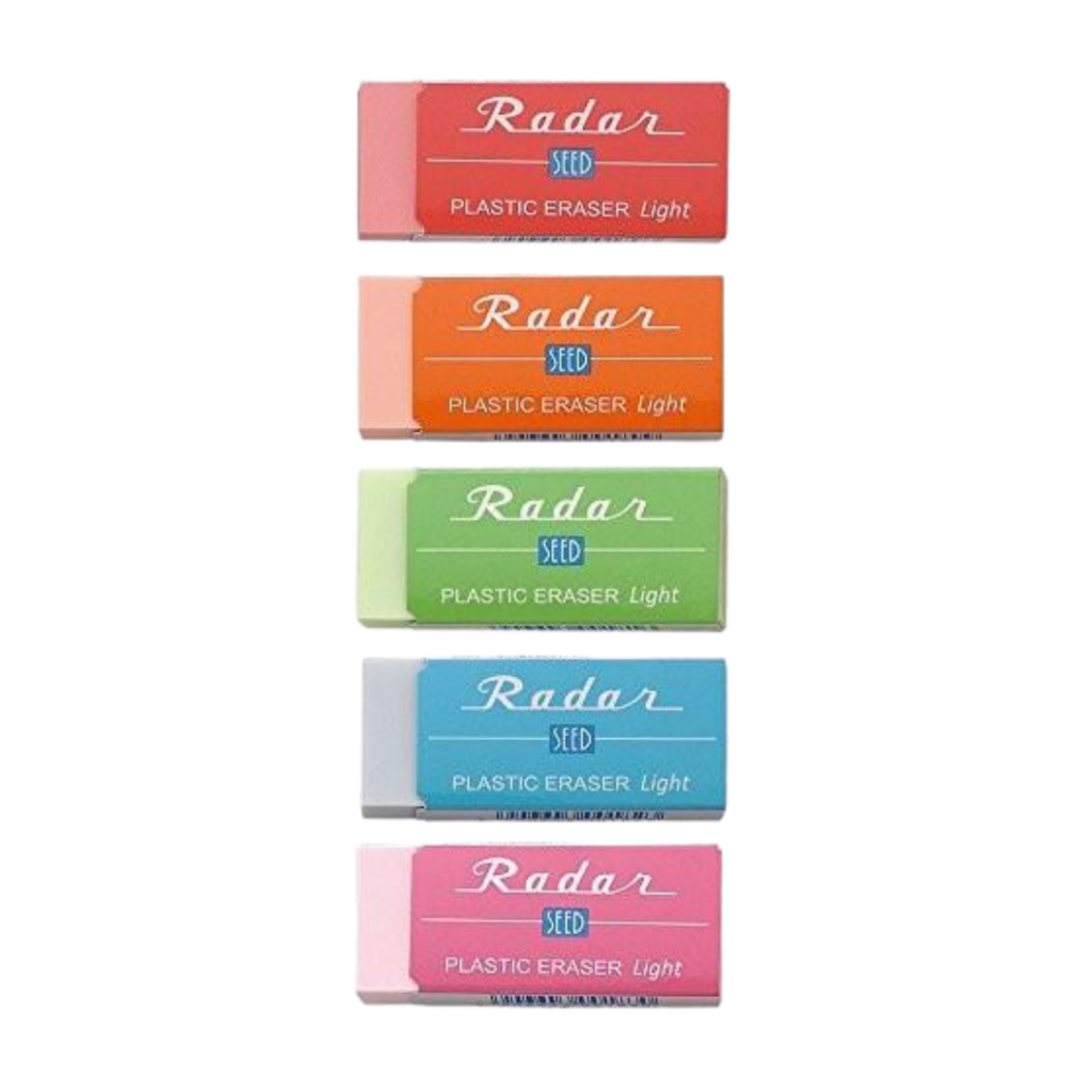 Seed Colorful Radar Light 100 Erasers - Japantastic